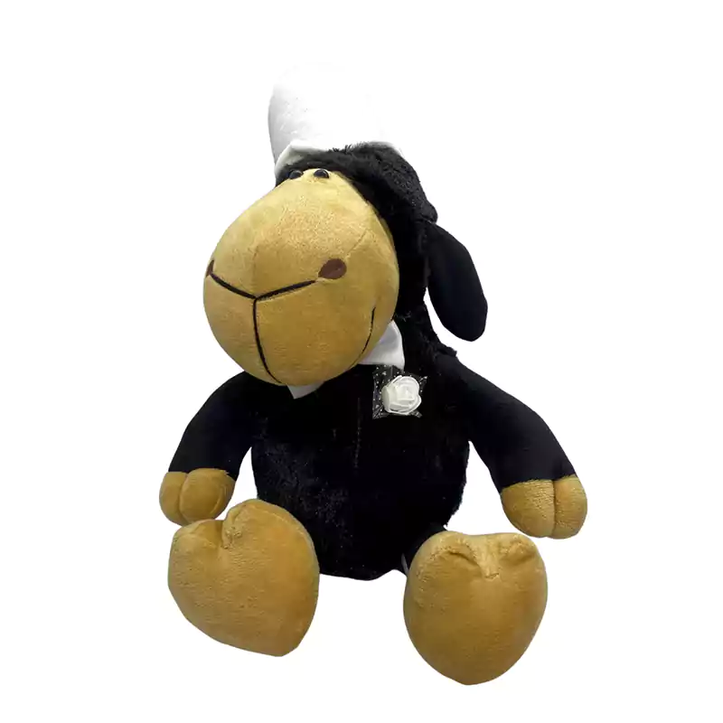 Sheep doll, fur, brown Elghazawy Shop