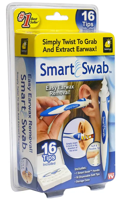 Smart Swab Professional Earwax Remover 16-Piece Ear Cleaner, Blue ...