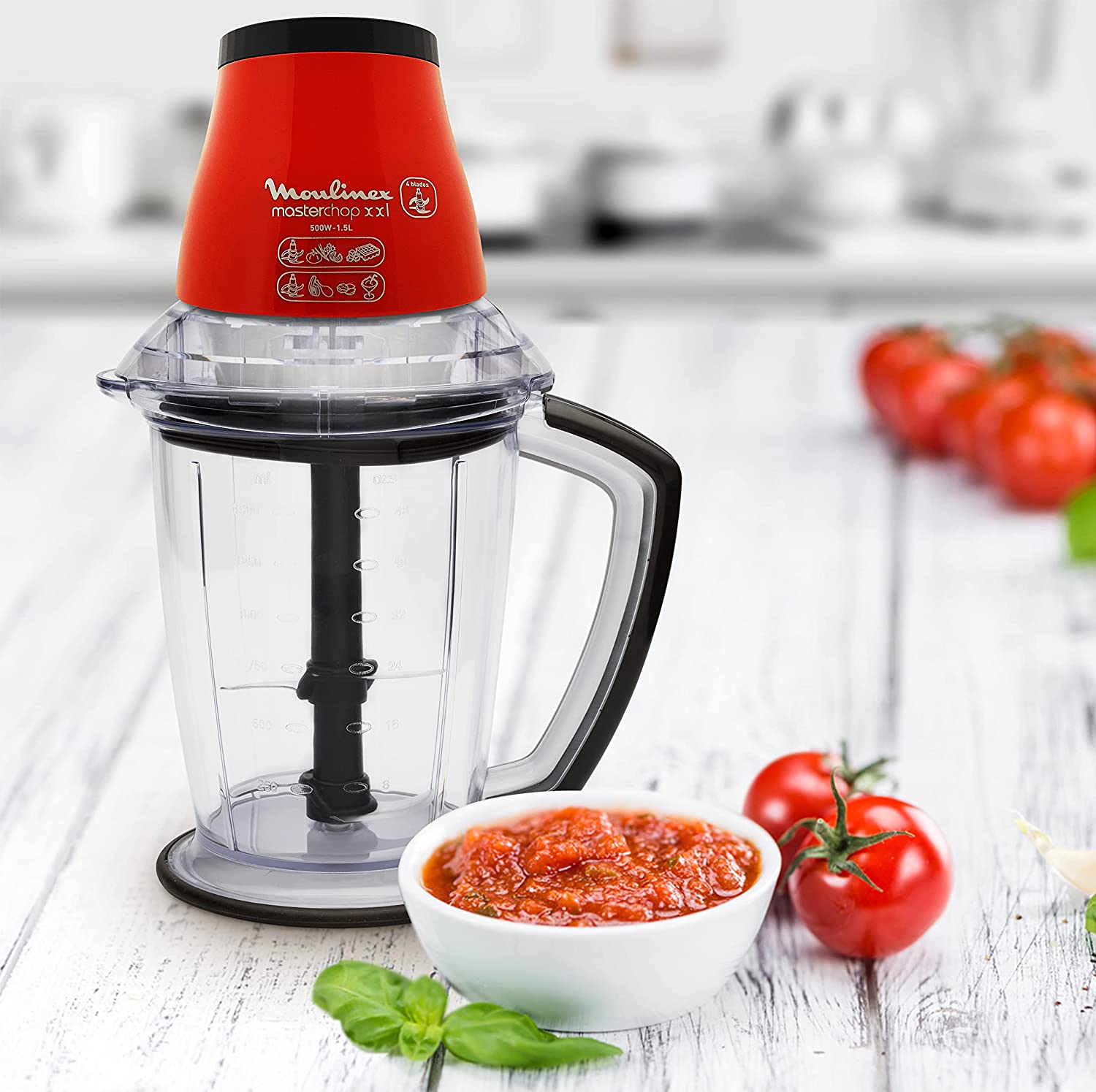 Moulinex Chopper, 500 Watt, 1.5 Liter, Red, DJ4700EG1 Elghazawy Shop