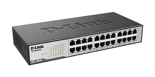 D-Link Unmanaged Switch, 24 Ports, 100MB, Black, DES-1024D Elghazawy Shop