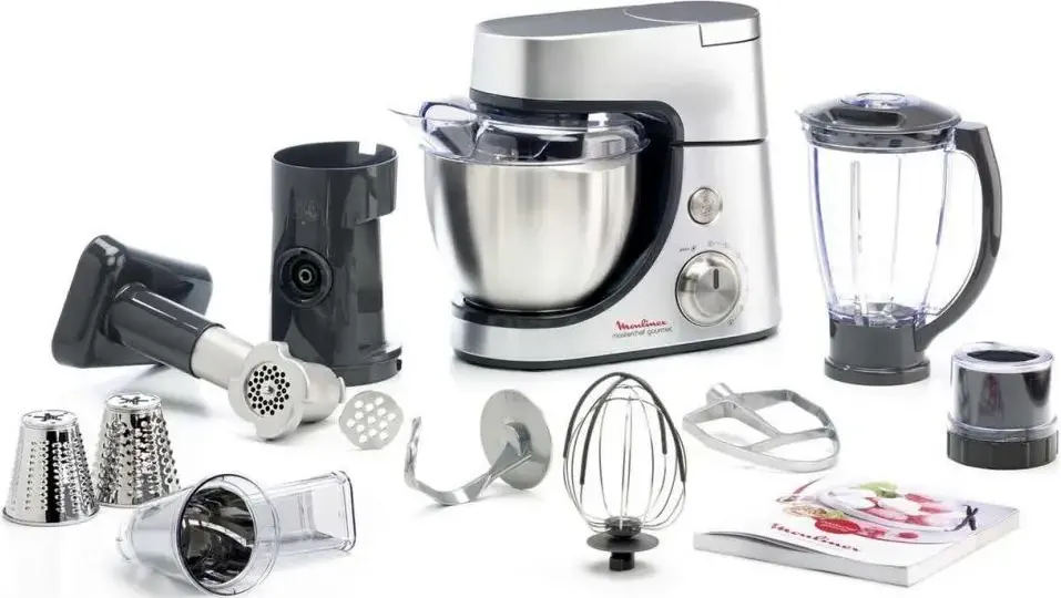 Moulinex Stand Mixer, 900 Watt, 6 Liters, Multiple Functions, Stainless ...