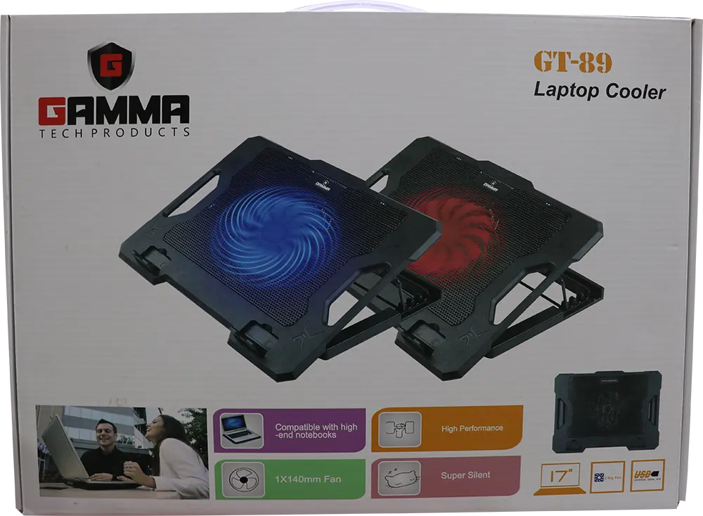 Gamma Laptop Cooling Fan, 1 Fan, Supports Up to 17 Inch Laptop, LED ...