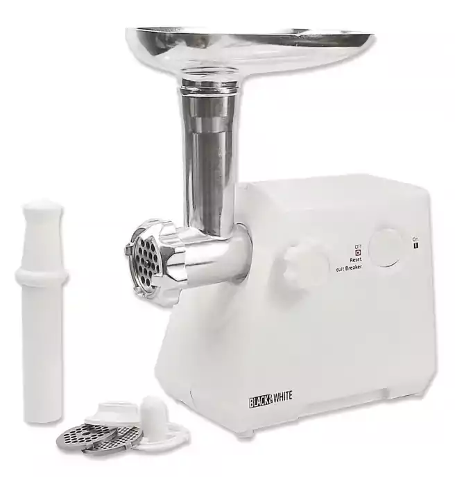 Black and White Meat Grinder, 1200 Watt, Stainless Weapons, White, H ...