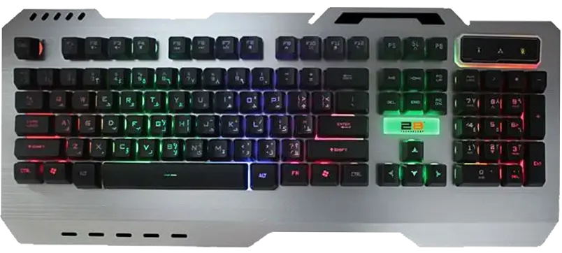 2B Gaming Keyboard, Wired, LED Lighting, Silver, KB305 Elghazawy Shop