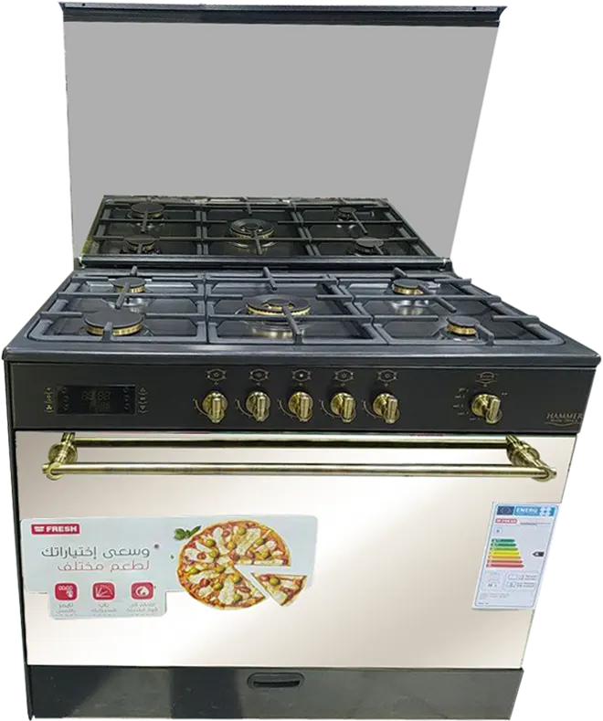 Fresh Hammer Rustic Gas Cooker, 90 x 60 cm, 5 burners, full safety ...