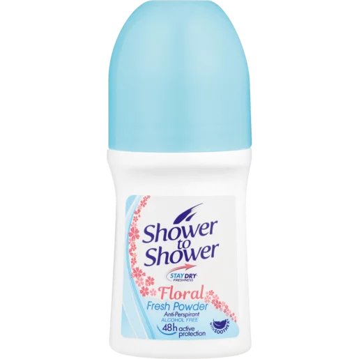 Shower to Shower Floral Fresh Powder Deodorant for Women, Roll-On, 50 ...