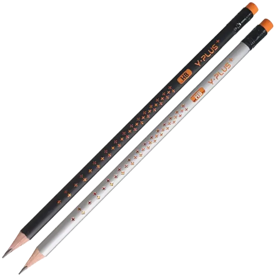 Y-Plus Star Pencil Set with Eraser Tip 12 Pieces HB, Colors Elghazawy Shop