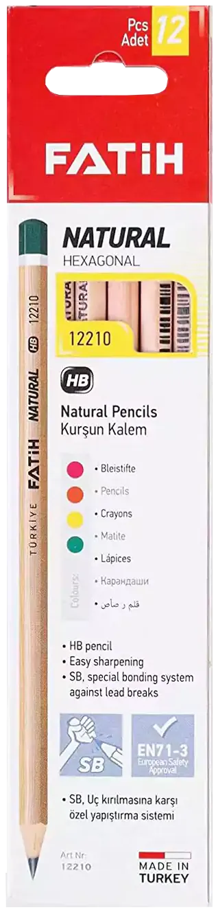 دستة قلم رصاص تركي الفاتح 12 قطعة HB، بينك الغزاوي