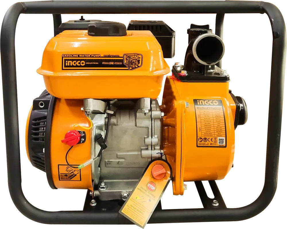 INGCO Gasoline Water Pump 2 Inch, Tank 3.6 L, Yellow, GWP202 Elghazawy Shop