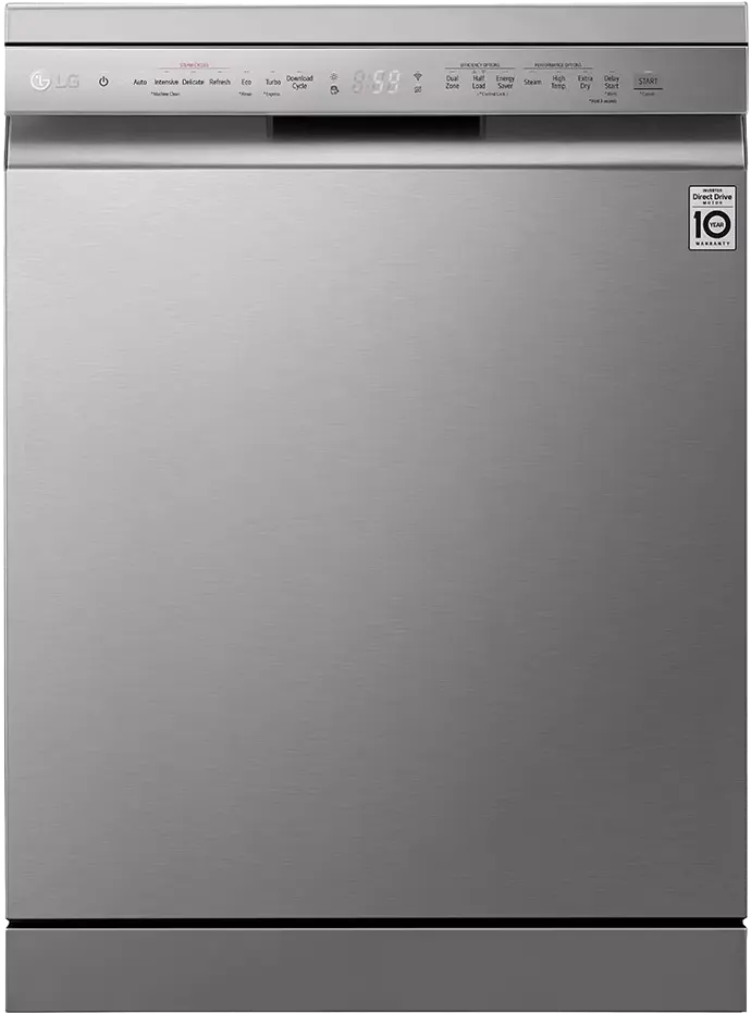 غسالة أطباق ال جي ، 14 فرد، 60 سم، 10 برامج، شاشة ديجيتال ، انفرتر، فضي ...