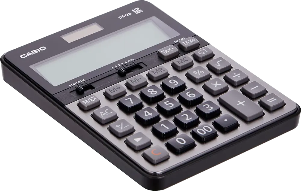Casio Desktop Calculator, 12 Digits, 2 Power Sources, Gold-Grey, DS-2B ...