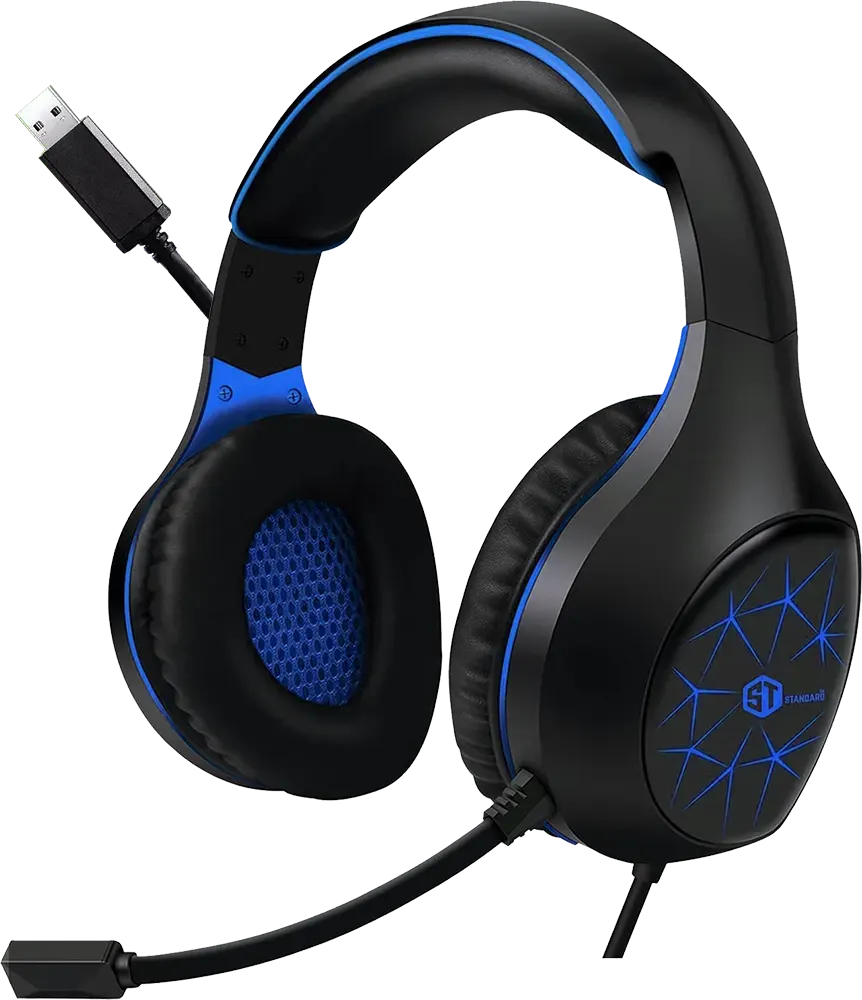 Standard Wired Gaming Headset, Wired, Microphone, LED Light, Black*Blue ...