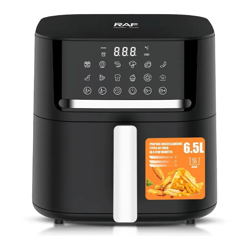 Raf air fryer, 1600 watts, 6.5 litres, digital display, black R. 5256 Elghazawy Shop