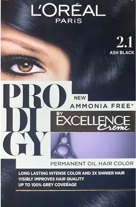 L'Oreal Paris Prodigy Excellence Creme Haircolor 2.1 Ash Black ...