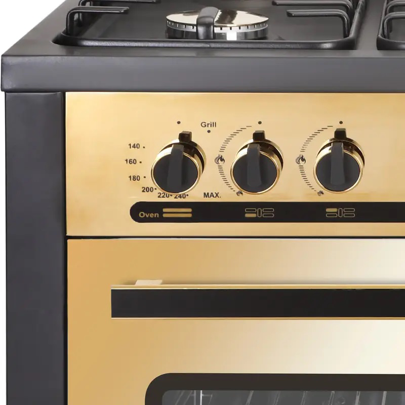 Unionaire Cooker, 90 cm, 5 Burners, 2 Fans, Grill, Digital Screen, Gold ...
