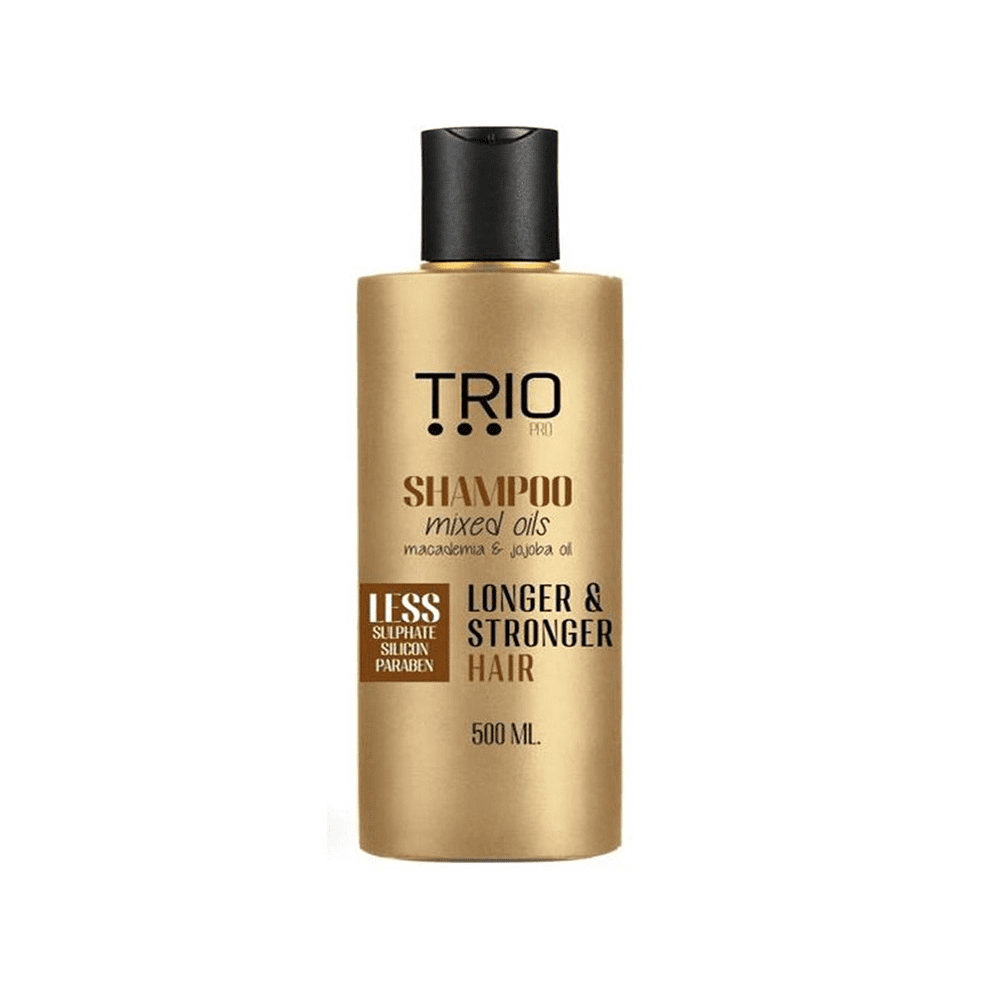 TRIO Shampoo with MIXED OILS for long, strong and healthy hair , 500ml Elghazawy Shop