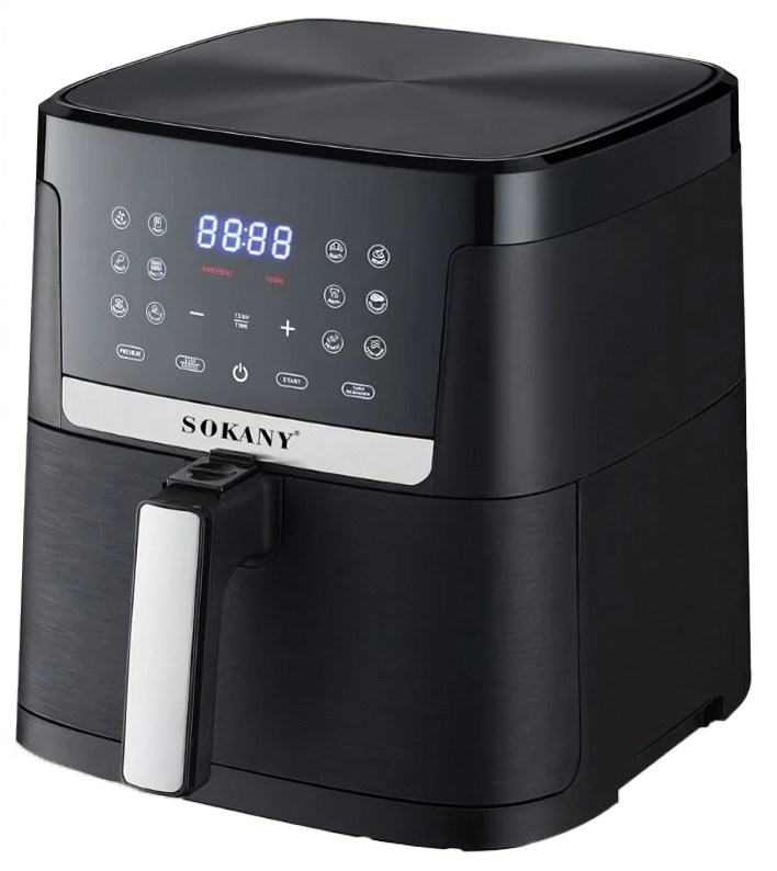 Sokany Air Fryer, 1800 W, 8.5 Liters, Digital Touch Screen, Black, SK-1004 Elghazawy Shop