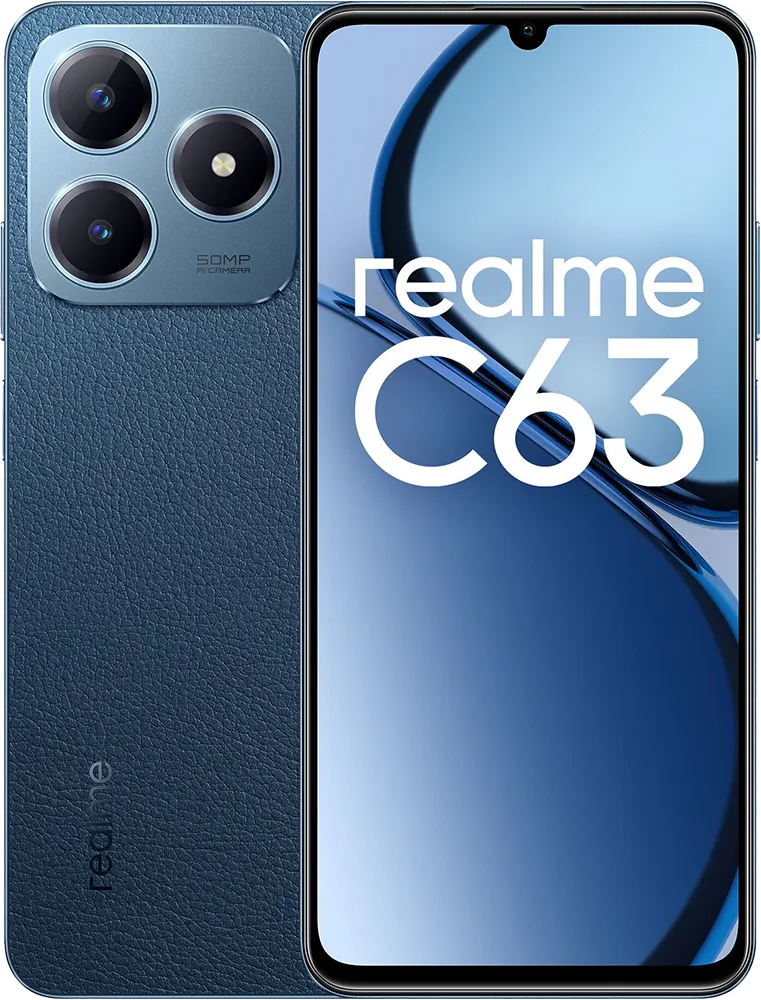 Realme C63 Dual SIM, 128GB Memory, 6GB RAM, 4G LTE, Leather Blue ...