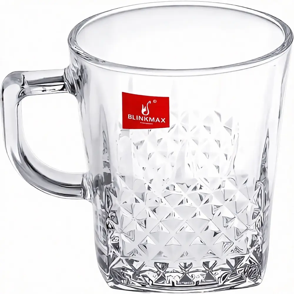 Blinkmax Glass Mug Set, 6 Pieces, 260ml Capacity, Clear Color, Model ...